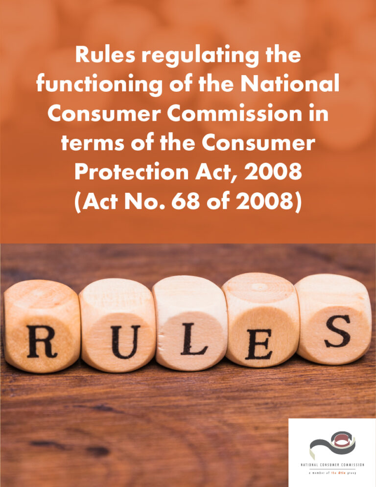 NCC Rules - The National Consumer Commission
